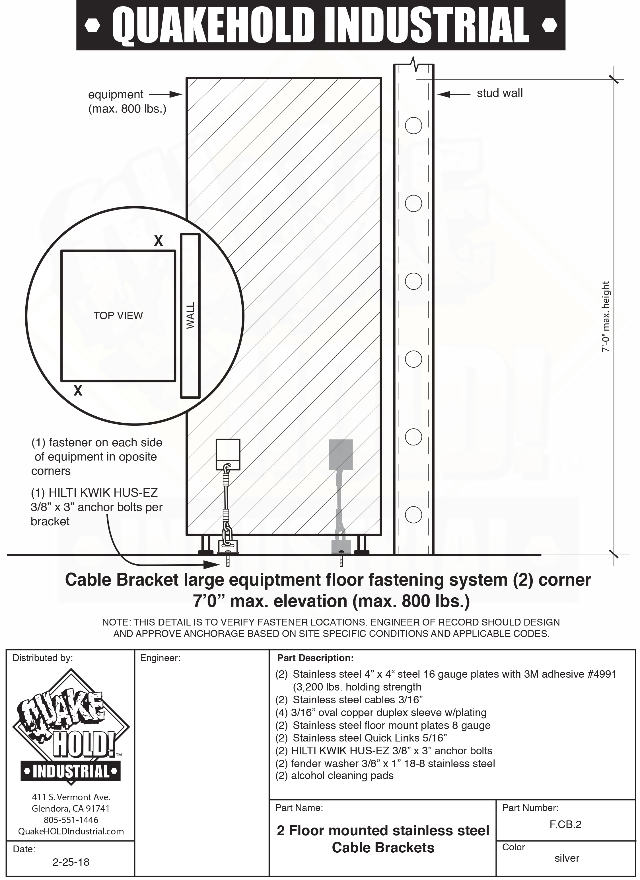 Engineered Bracing Line Drawings - QuakeHOLD! Industrial